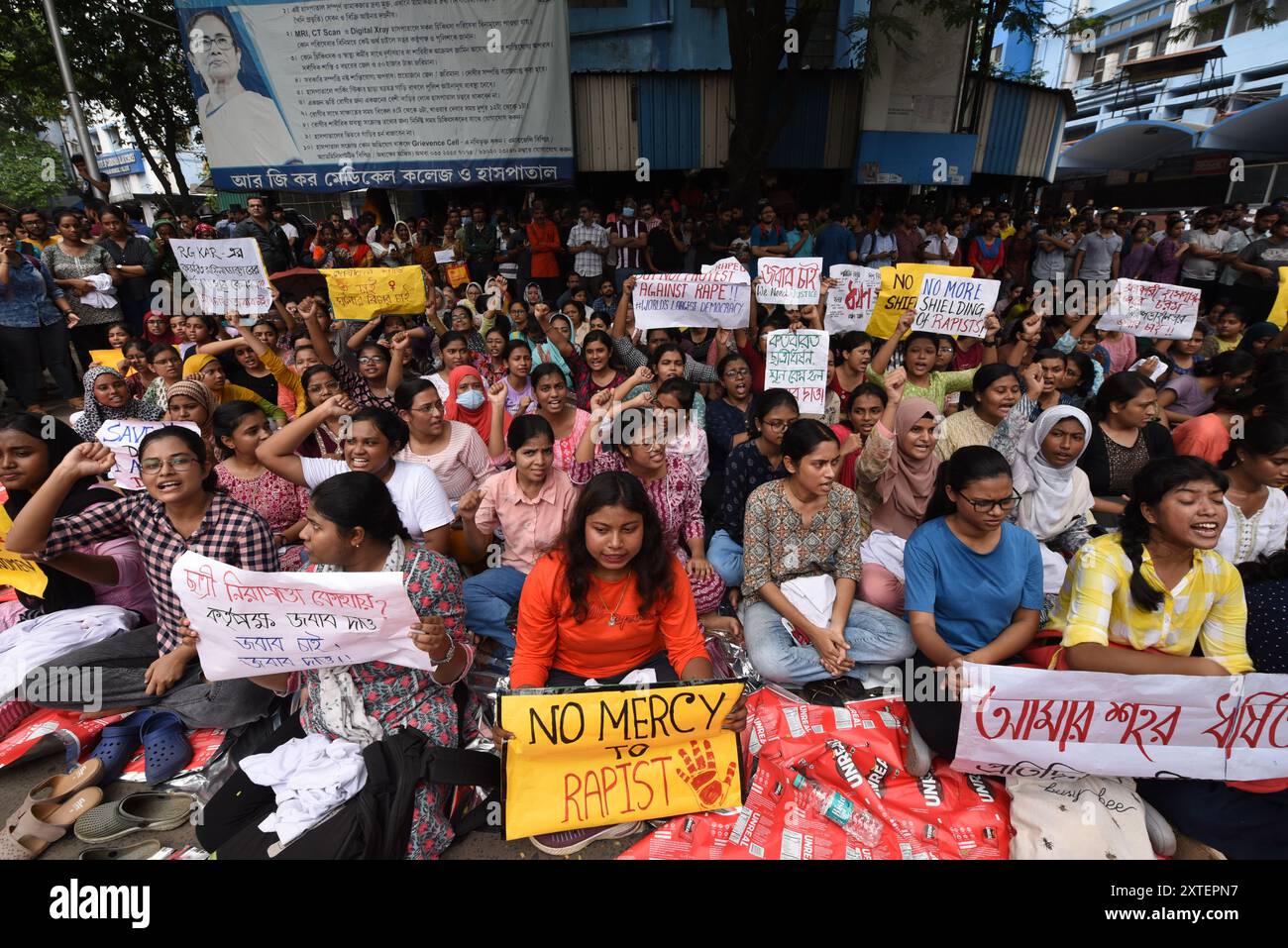Junior student doctors protest against the alleged rape and killing of ...