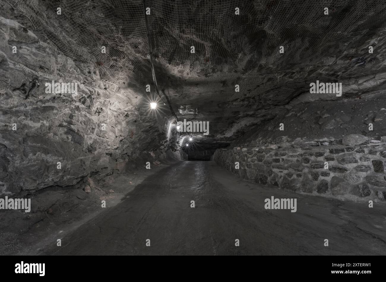 tunnel of a abandoned salt mining site Stock Photo - Alamy