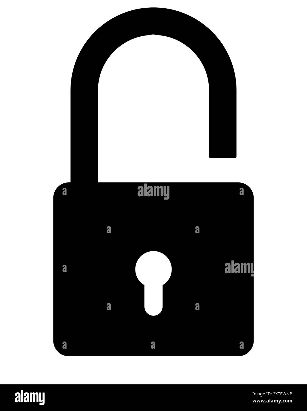padlock, black and white vector illustration of unlocked lock Stock ...