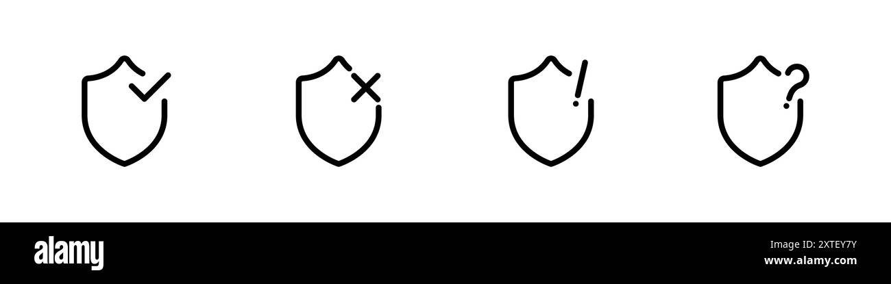 Vector set of voting signs. A tick, a cross, an exclamation mark, a ...