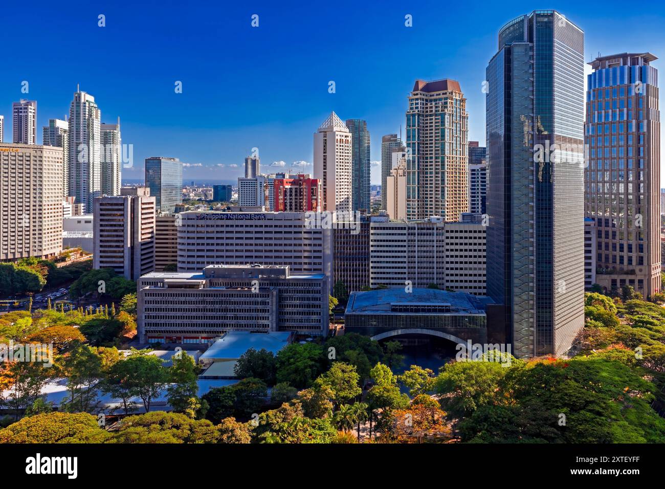 Makati city landscape, buildings, architecture and skyline around Ayala ...