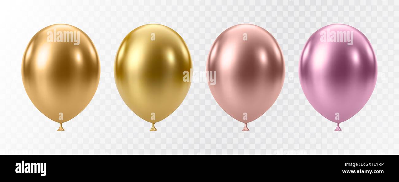 Luxury realistic balloons. 3D glossy helium balloons Stock Vector Image ...