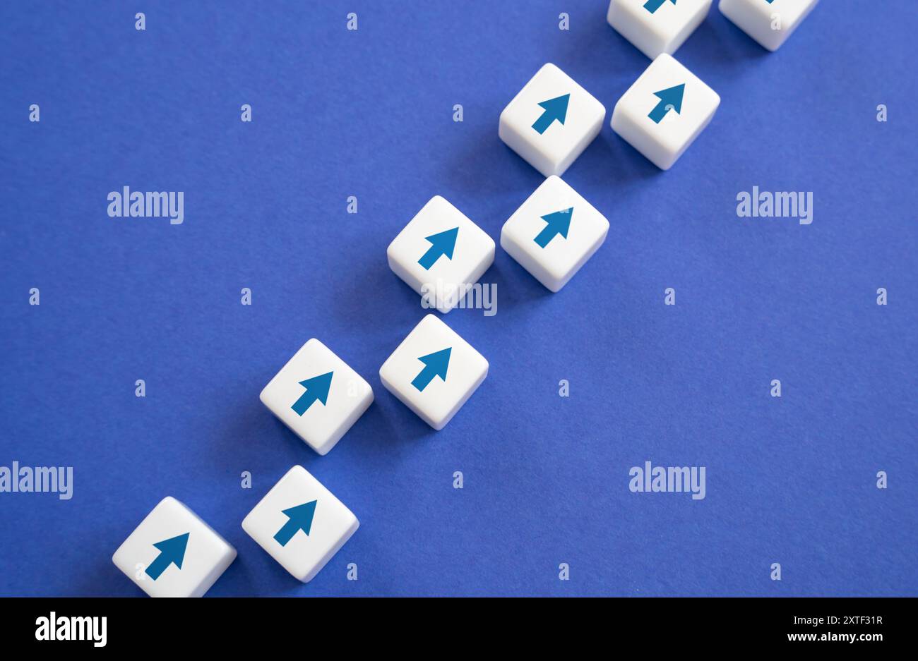 A path of arrows moving forward in a chain. Life path. The path is ...