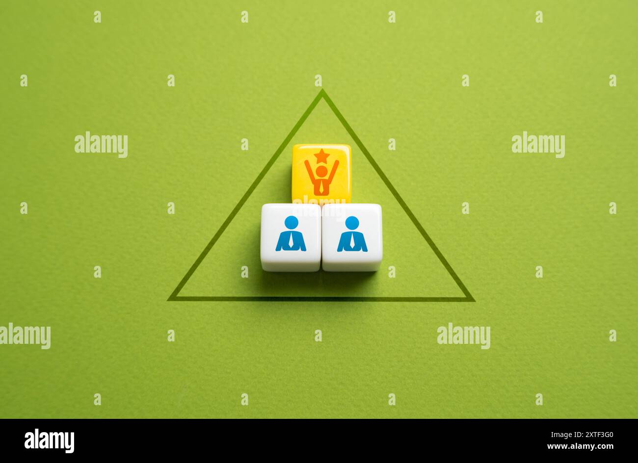 Hierarchy and teamwork. Achieve success through cooperation. Group the ...