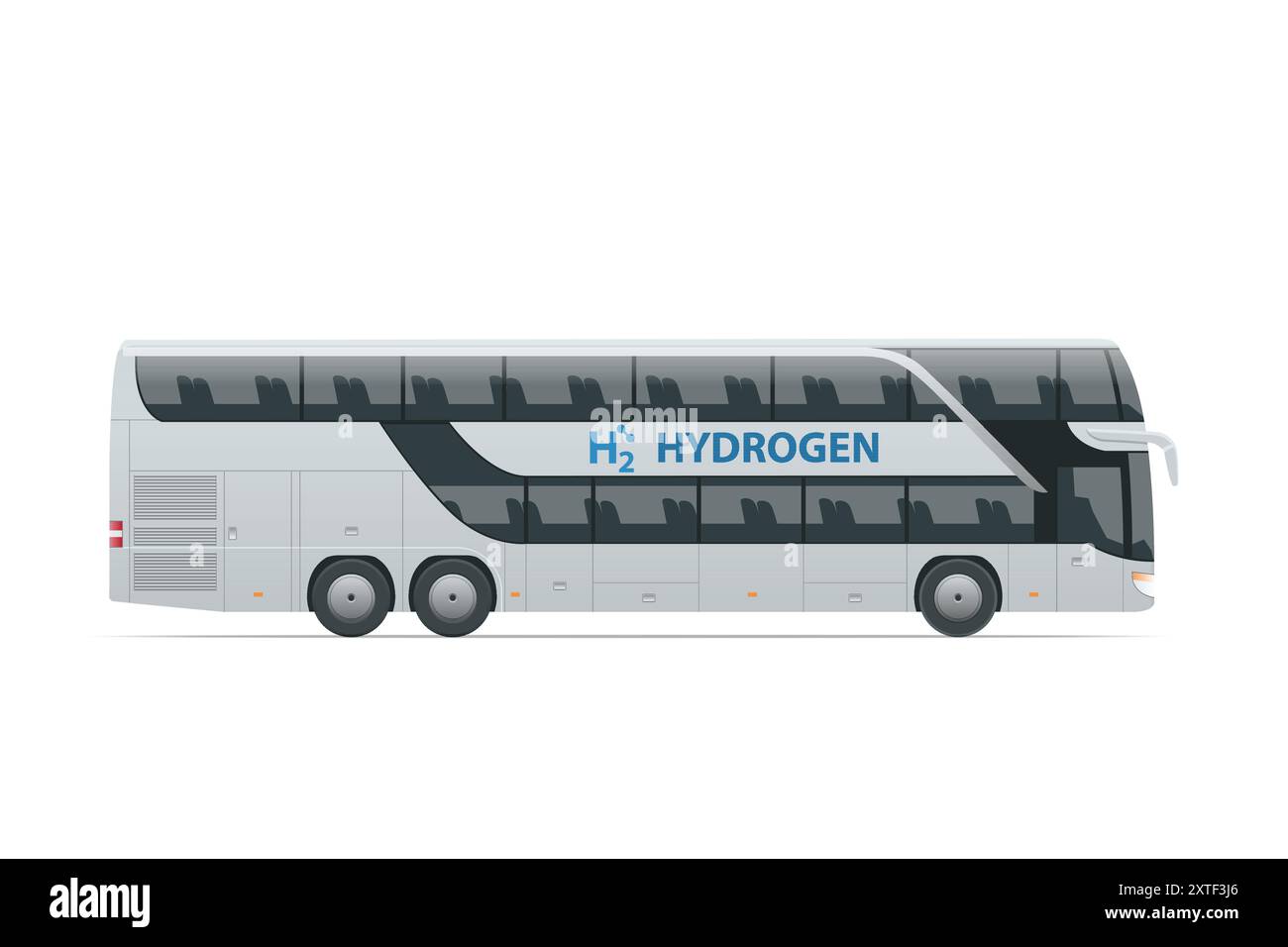 Hydrogen energy bus. Alternative energy and zero emission.Hydrogen powered transportation. Green ...