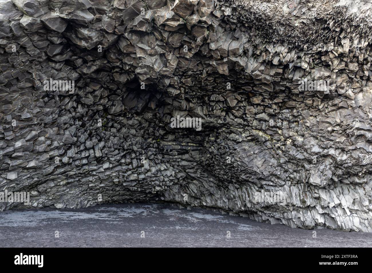 Halsanefshellir cave made of basalt columns on Reynisfjara Black sand ...