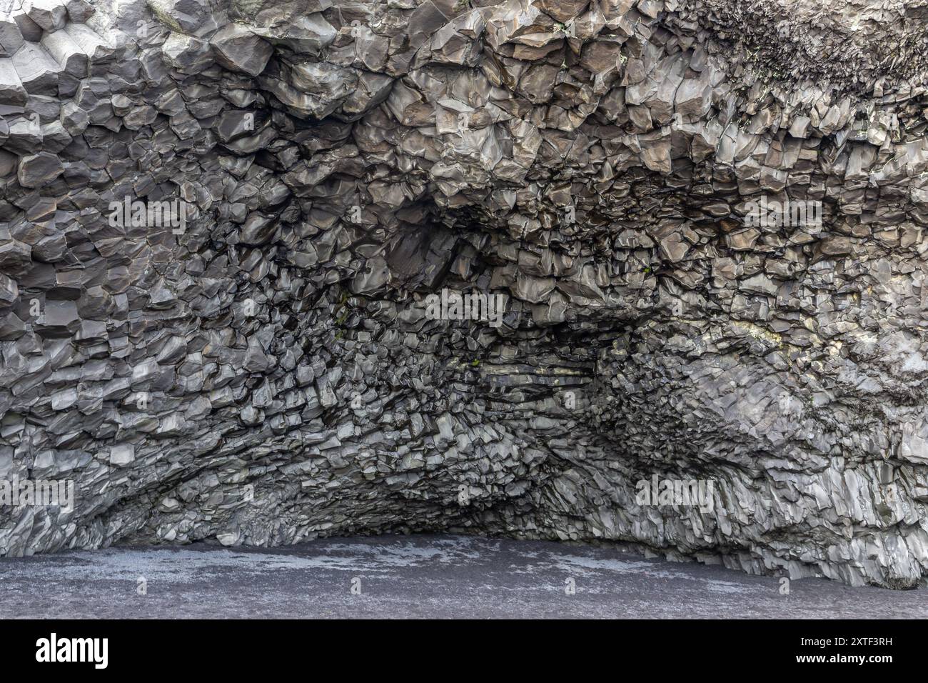 Halsanefshellir cave made of basalt columns on Reynisfjara Black sand ...