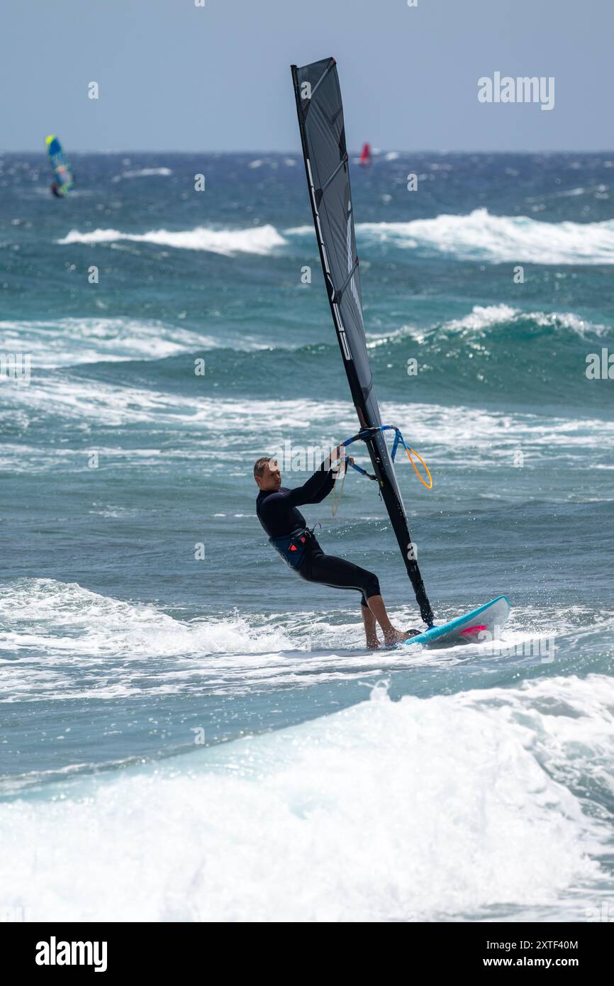 Participant competing in the Windsurfing World Championship at El ...