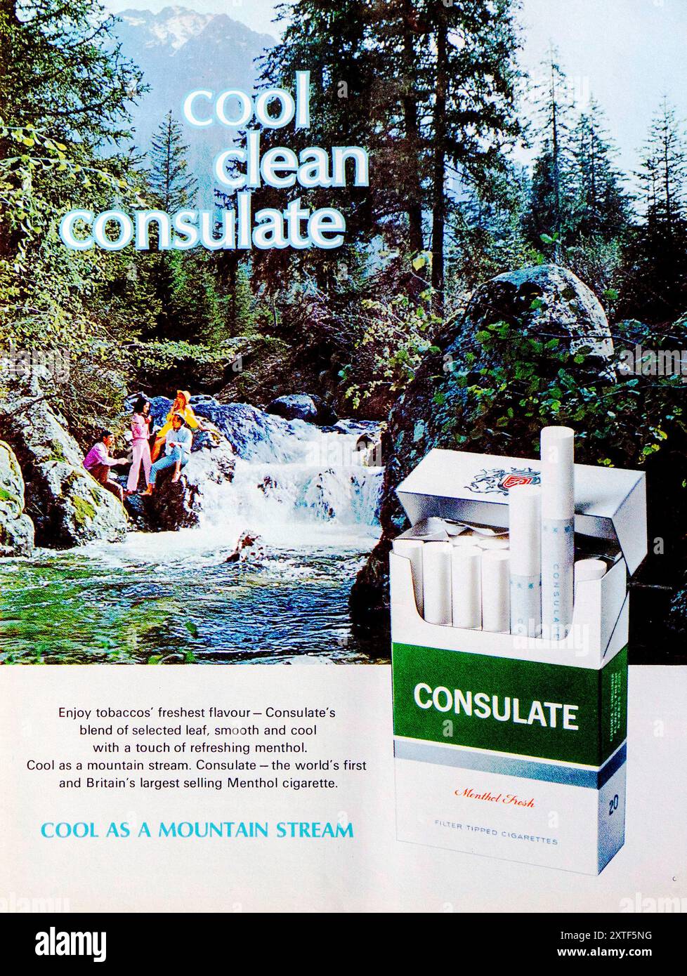 A vintage 1969 advertisement for Consulate Cigarettes Stock Photo - Alamy