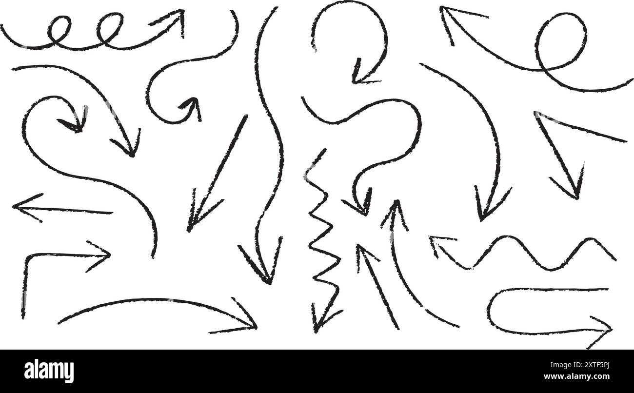 Hand drawn brush arrows. Vector illustration Stock Vector Image & Art ...