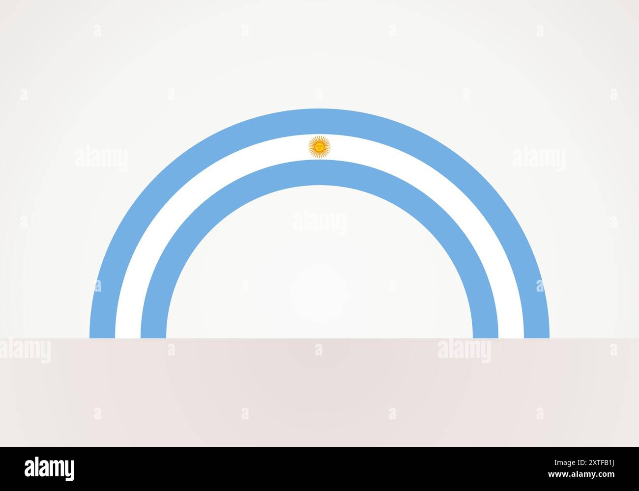 Semicircular flag of Argentina. Arc shape like a rainbow Stock Vector ...