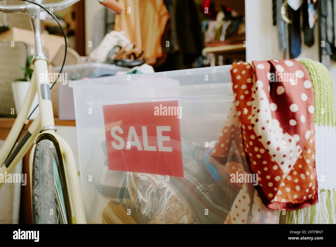 Capturing Home Yard Sale Setup with Various Items Displayed Stock Photo ...