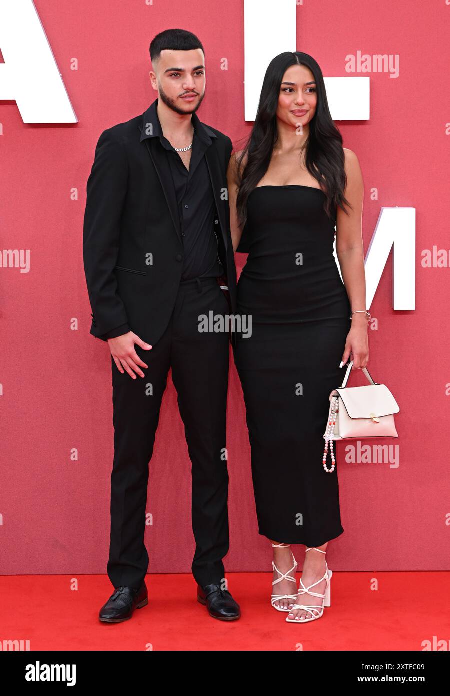 London, UK. August 14th, 2024. Junior Savva Andreas Andre and Jasmine ...