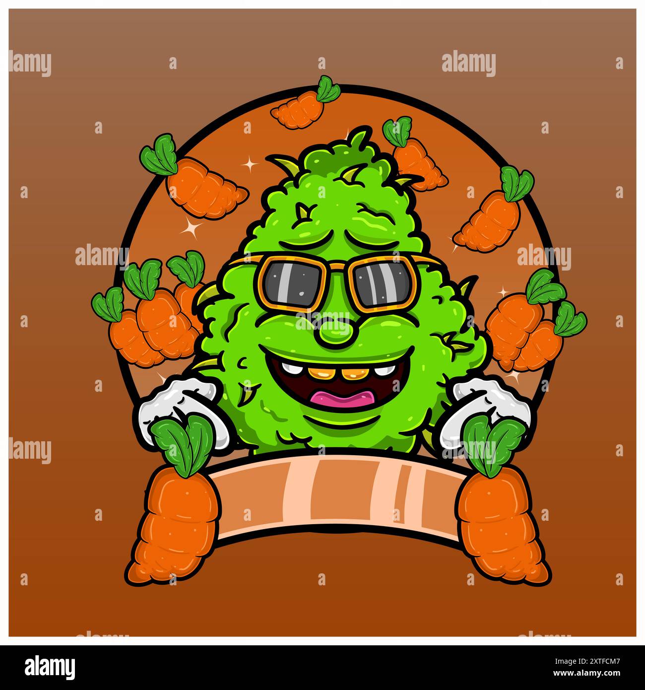 Weed Bud Cartoon With Carrot Flavor. Weed Design For Logo, Label and ...