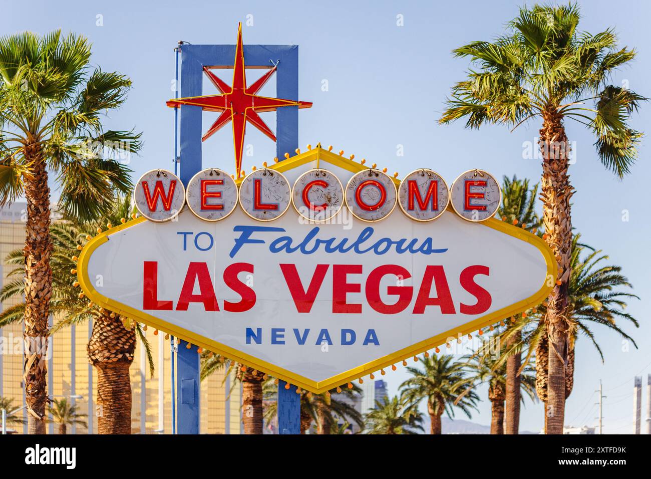 Welcome sign to the stunning landscape of Las Vegas. Iconic Welcome to ...