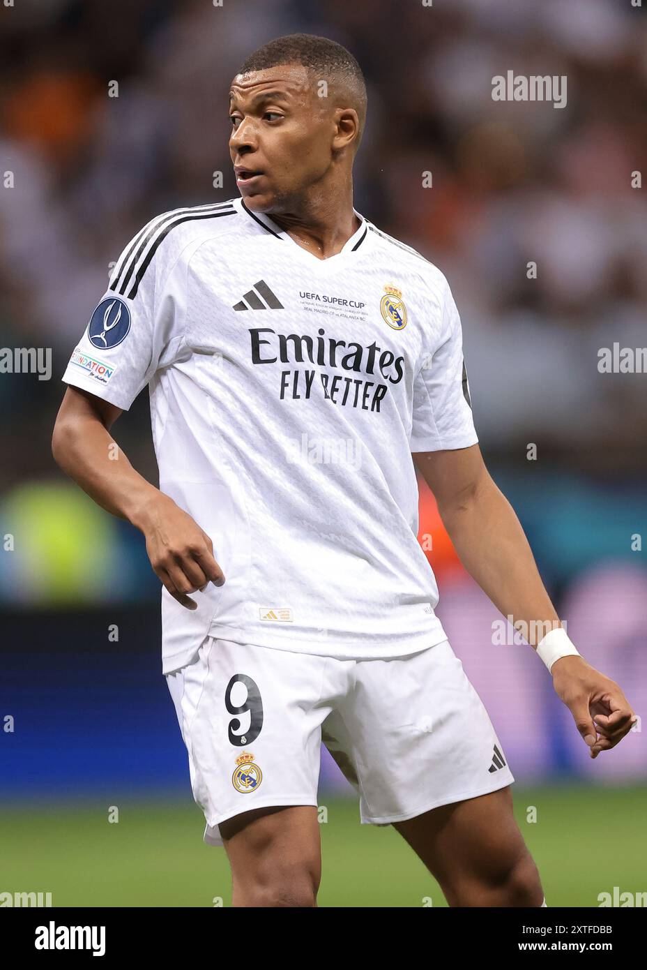 Warsaw, Poland, 14th August 2024. Kylian Mbappe of Real Madrid during ...