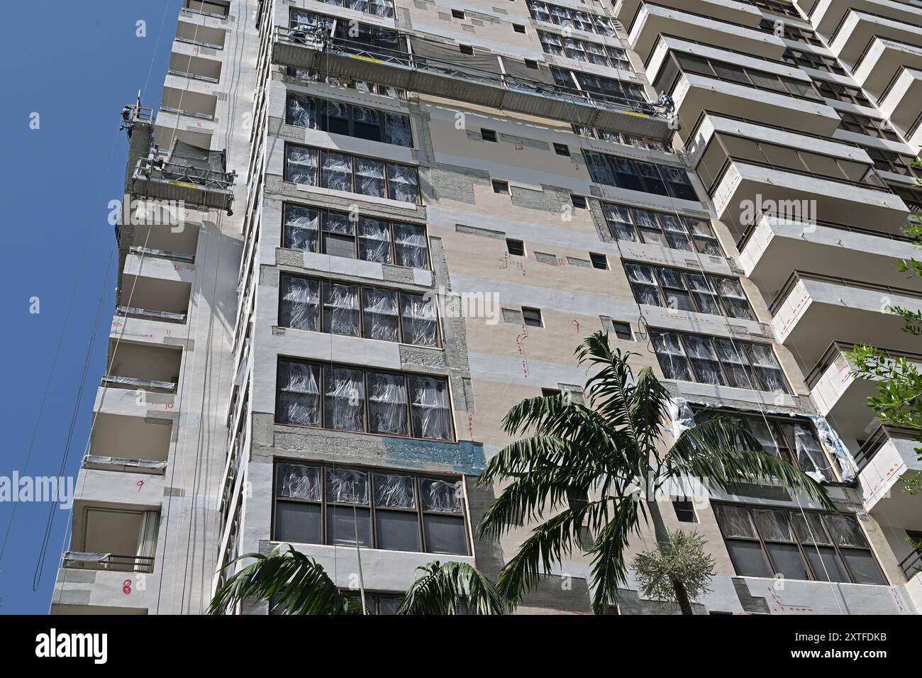 Hallandale Beach, USA. 14th Aug, 2024. Under the new Florida condo ...
