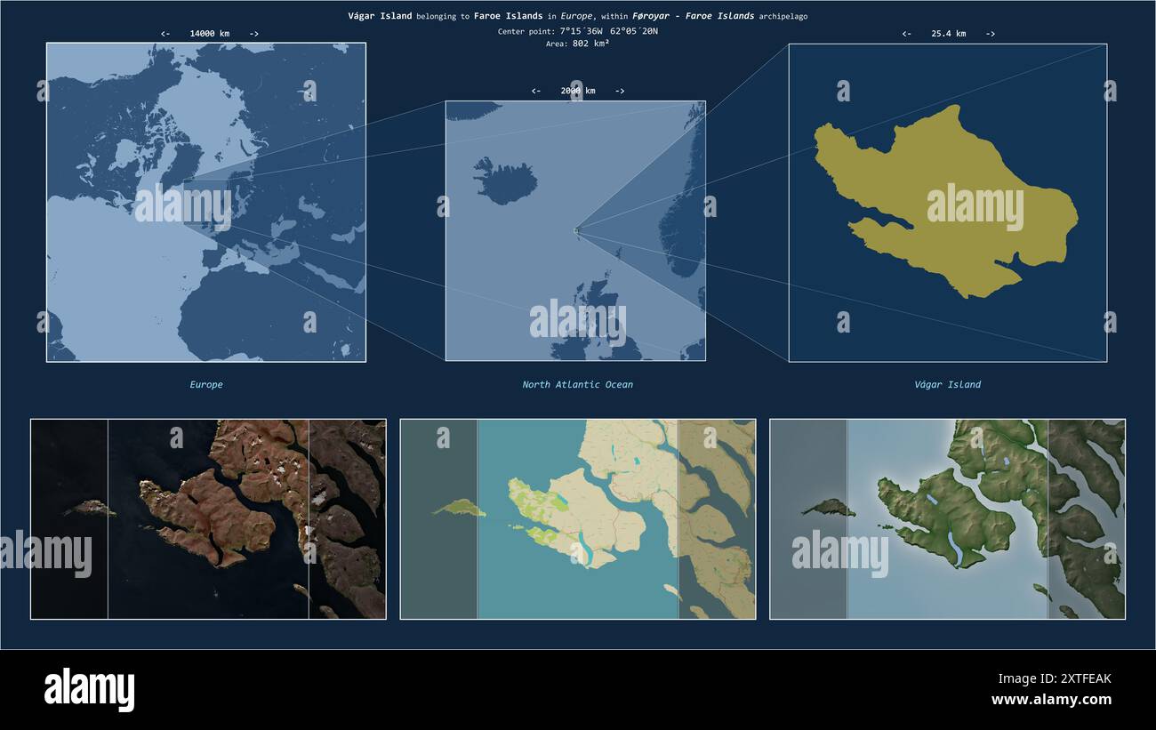Vagar Island in the North Atlantic Ocean - belonging to Faroe Islands ...