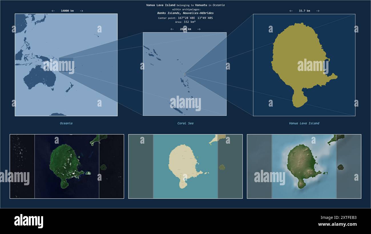 Vanua Lava Island in the Coral Sea - belonging to Vanuatu. Described ...