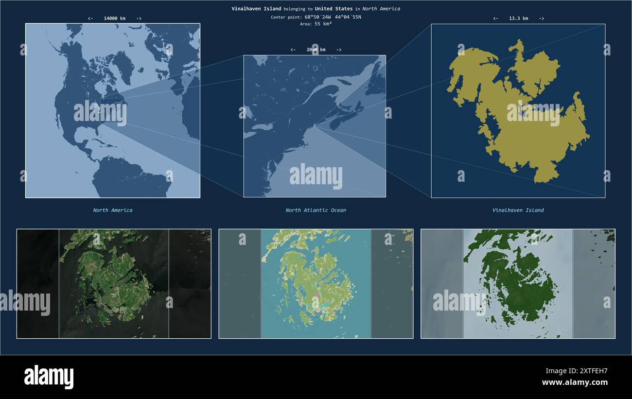 Vinalhaven Island in the North Atlantic Ocean - belonging to United ...