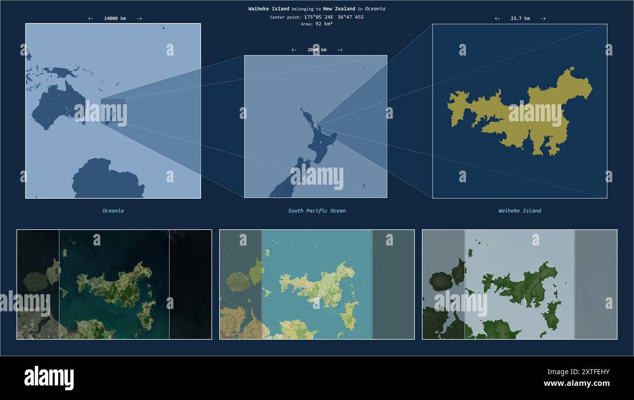 Waiheke island map hi-res stock photography and images - Alamy