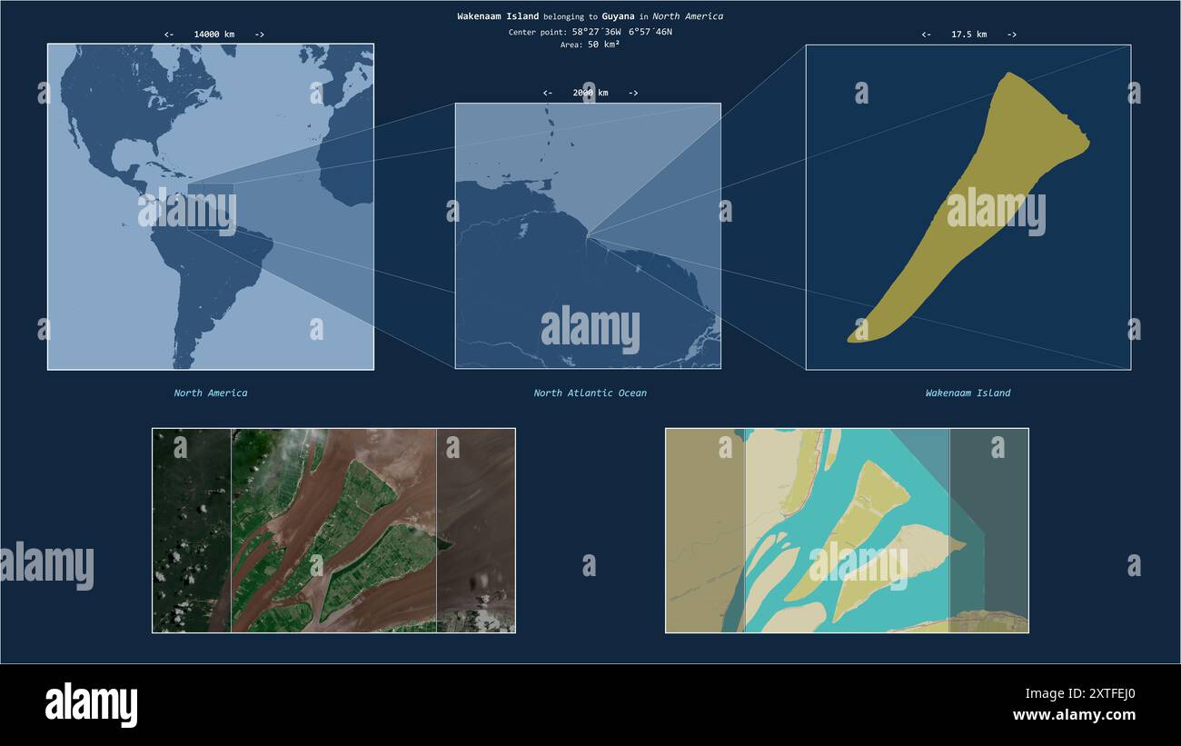 Wakenaam Island in the North Atlantic Ocean - belonging to Guyana ...