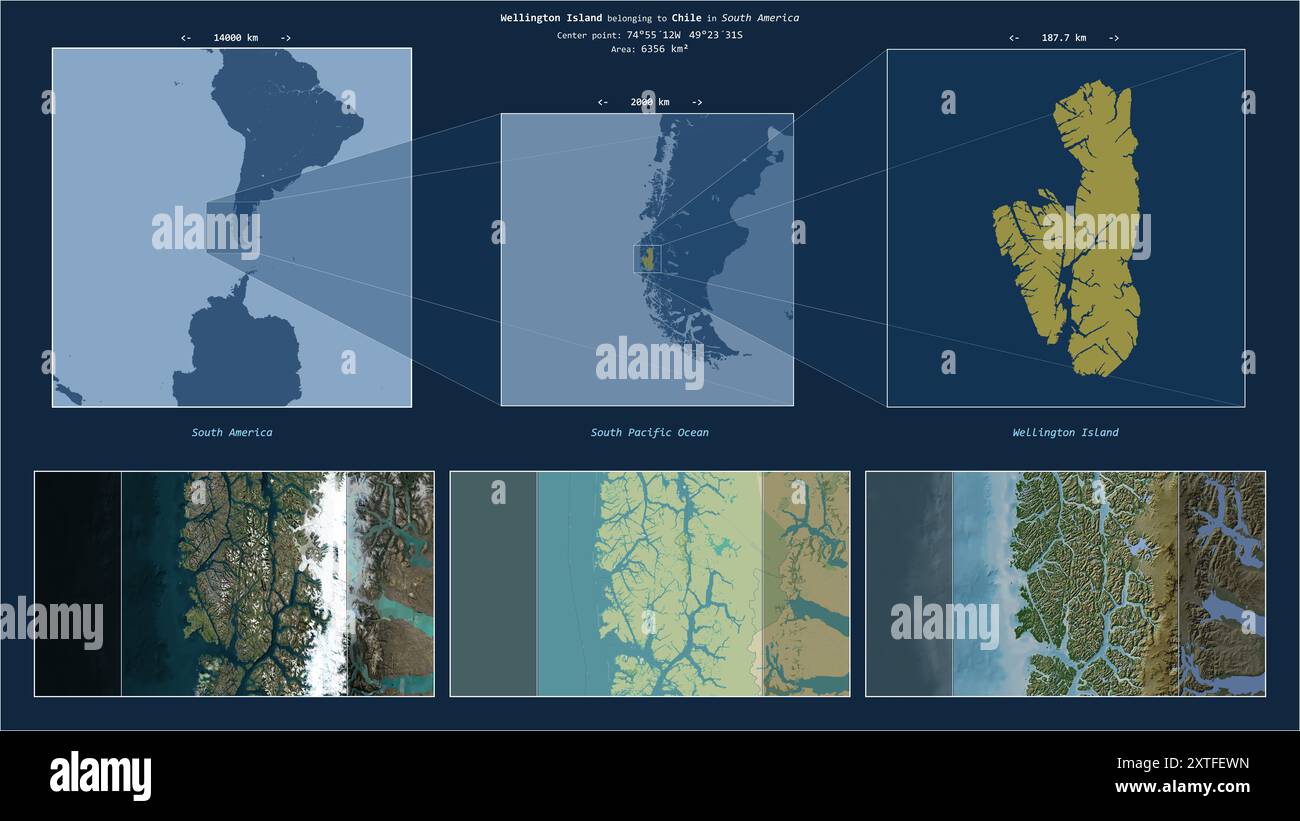 Wellington Island in the South Pacific Ocean - belonging to Chile ...