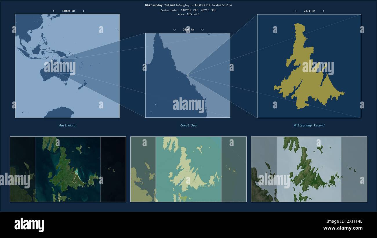Whitsunday Island in the Coral Sea - belonging to Australia. Described ...
