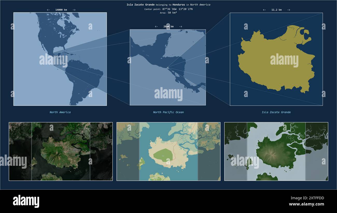 Isla Zacate Grande in the North Pacific Ocean - belonging to Honduras ...