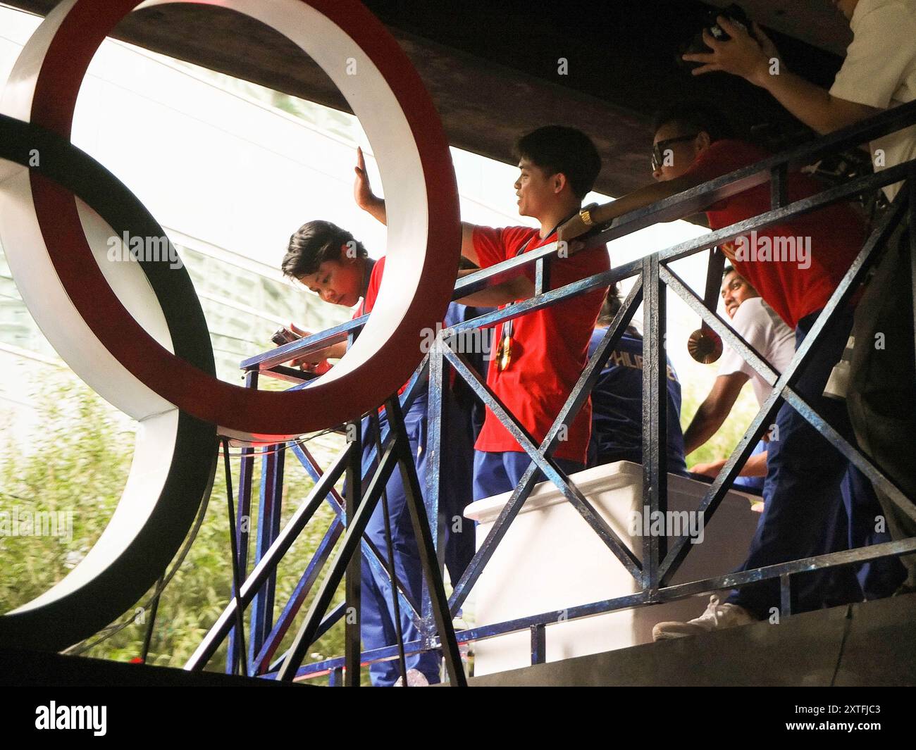 Manila, Philippines. 14th Aug, 2024. Filipino double gold medalist ...
