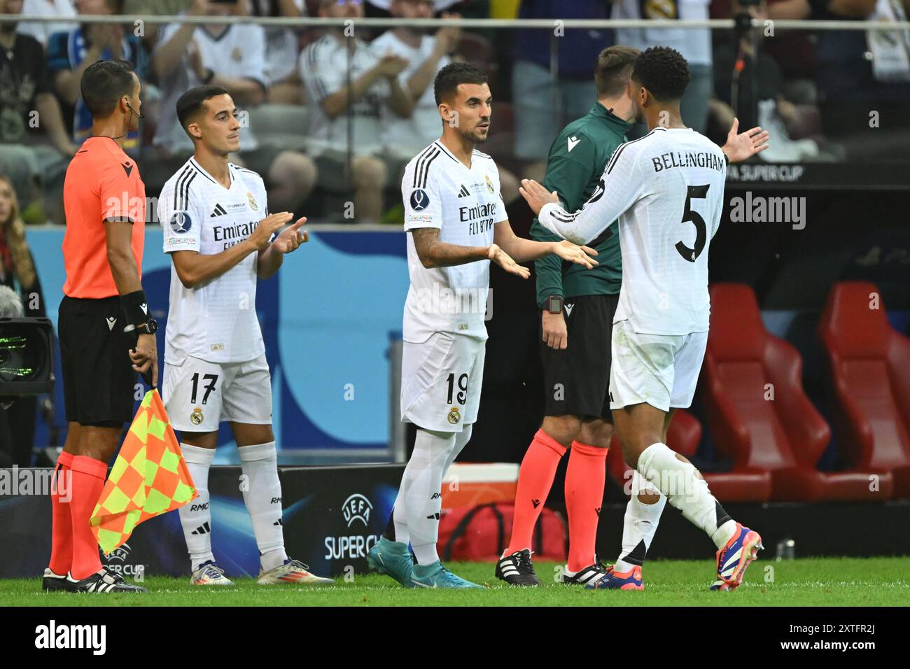 WARSAW - (l-r) Lucas Vazquez of Real Madrid CF, Jesus Vallejo of Real ...