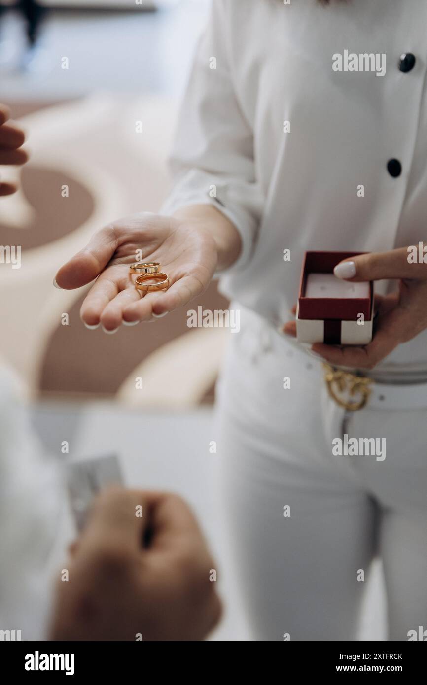 Exchanging wedding rings in a beautiful ceremony, symbolizing love ...