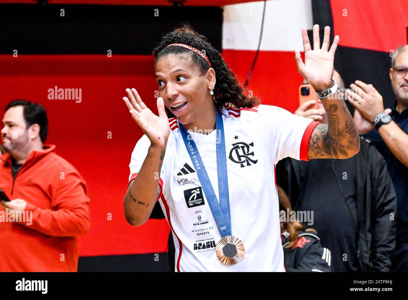 Rio, Brazil - august 14 2024: press conference with the athletes who ...