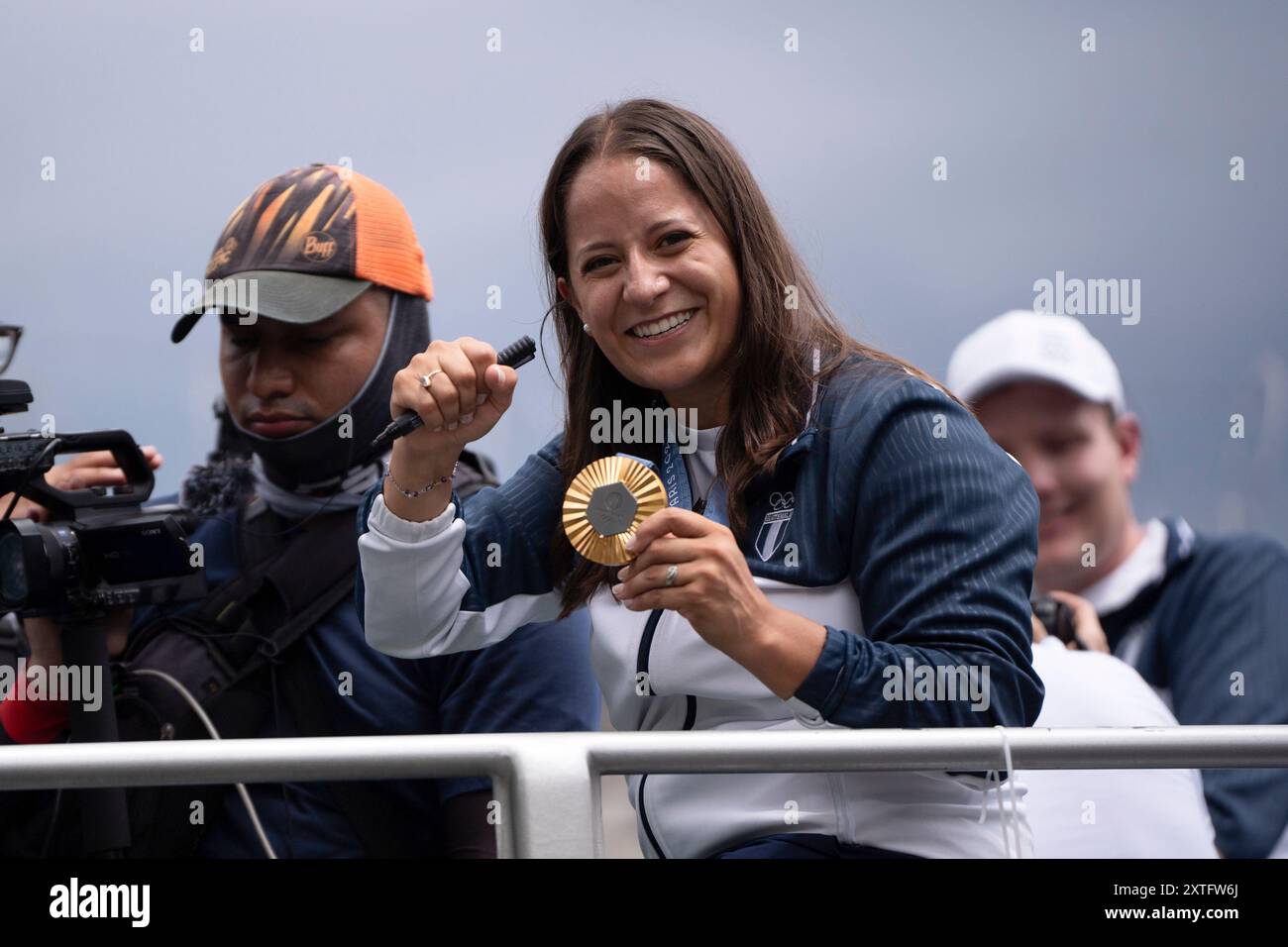 Adriana Ruano, Guatemala's first-ever Olympic gold medalist, greets ...