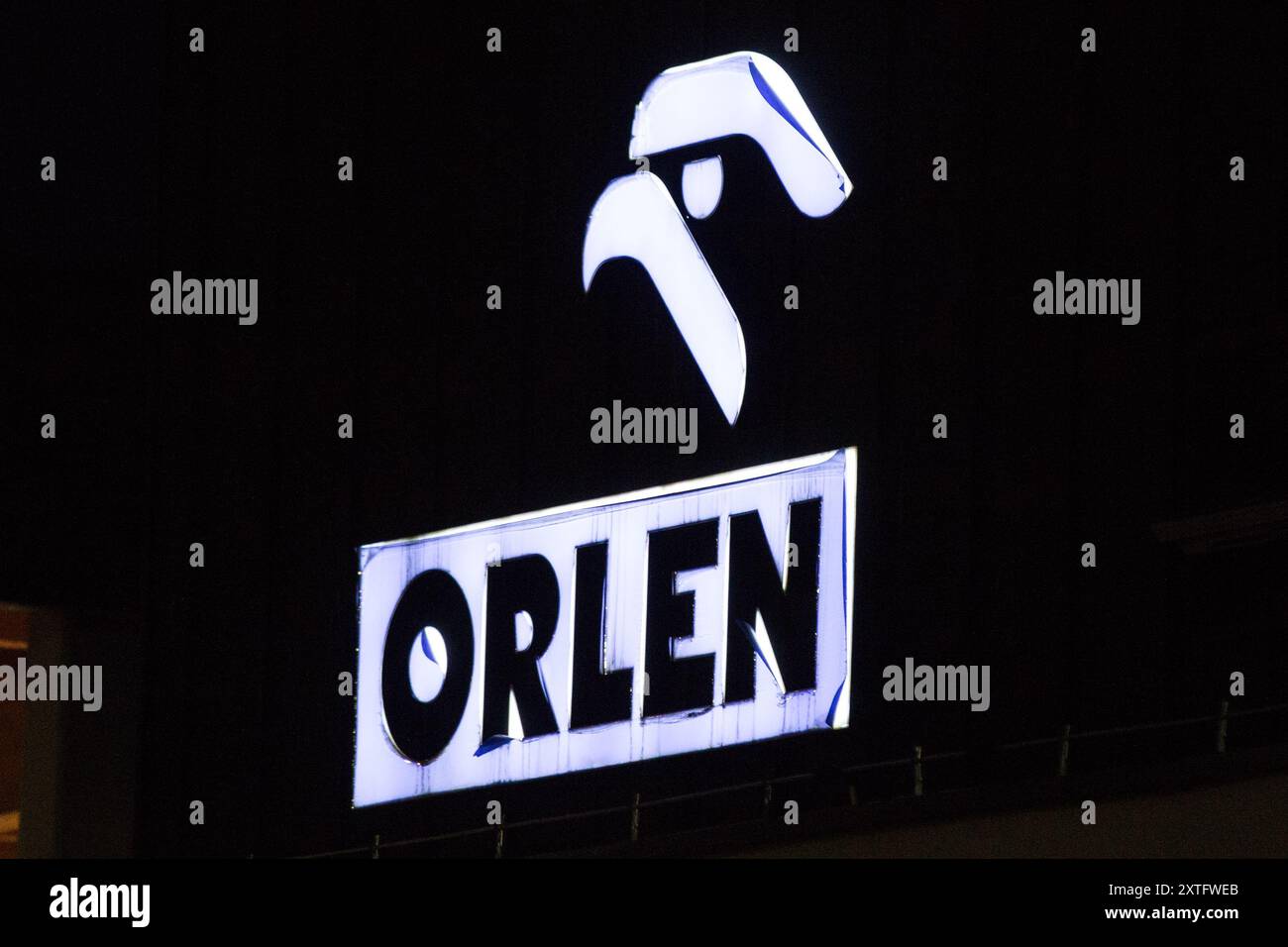 July 7, 2024, Plock, Masovian, Poland: PKN Orlen logo seen at the oil ...