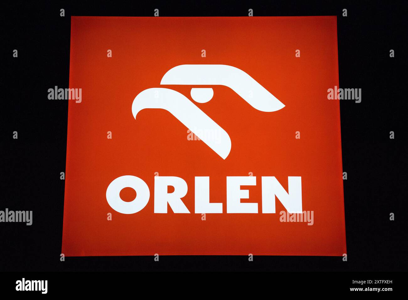 July 7, 2024, Plock, Masovian, Poland: PKN Orlen logo seen at the oil ...