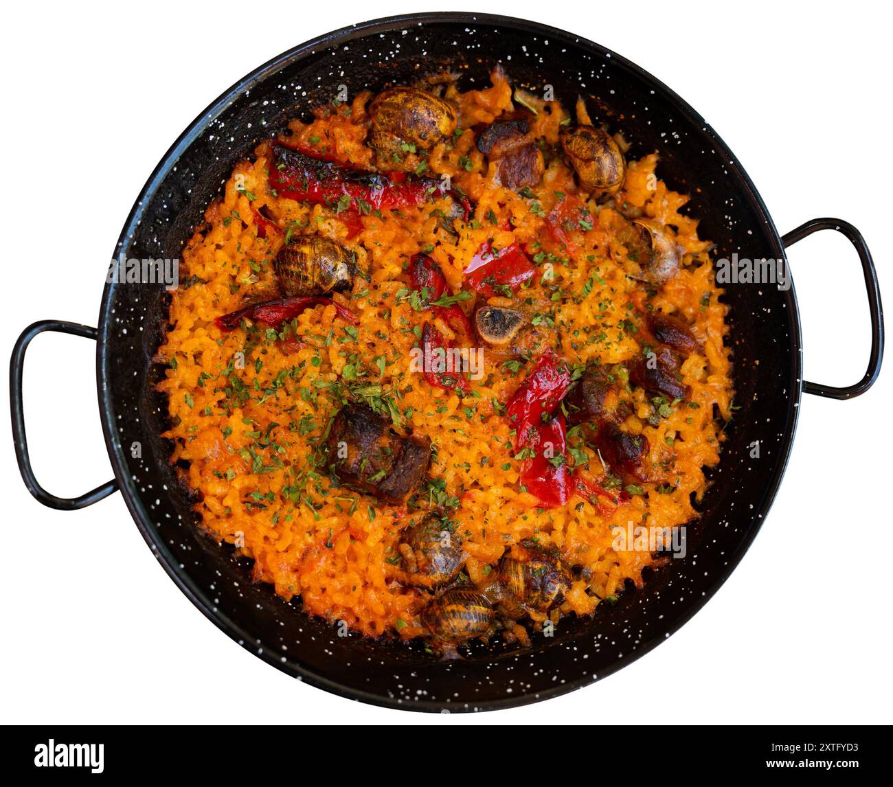 Traditional Valencian rice paella with snails Stock Photo - Alamy