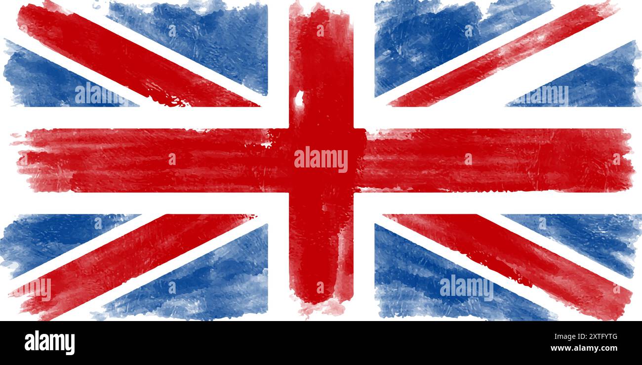 textured brush flag of United Kingdom. United Kingdom grungy texture ...
