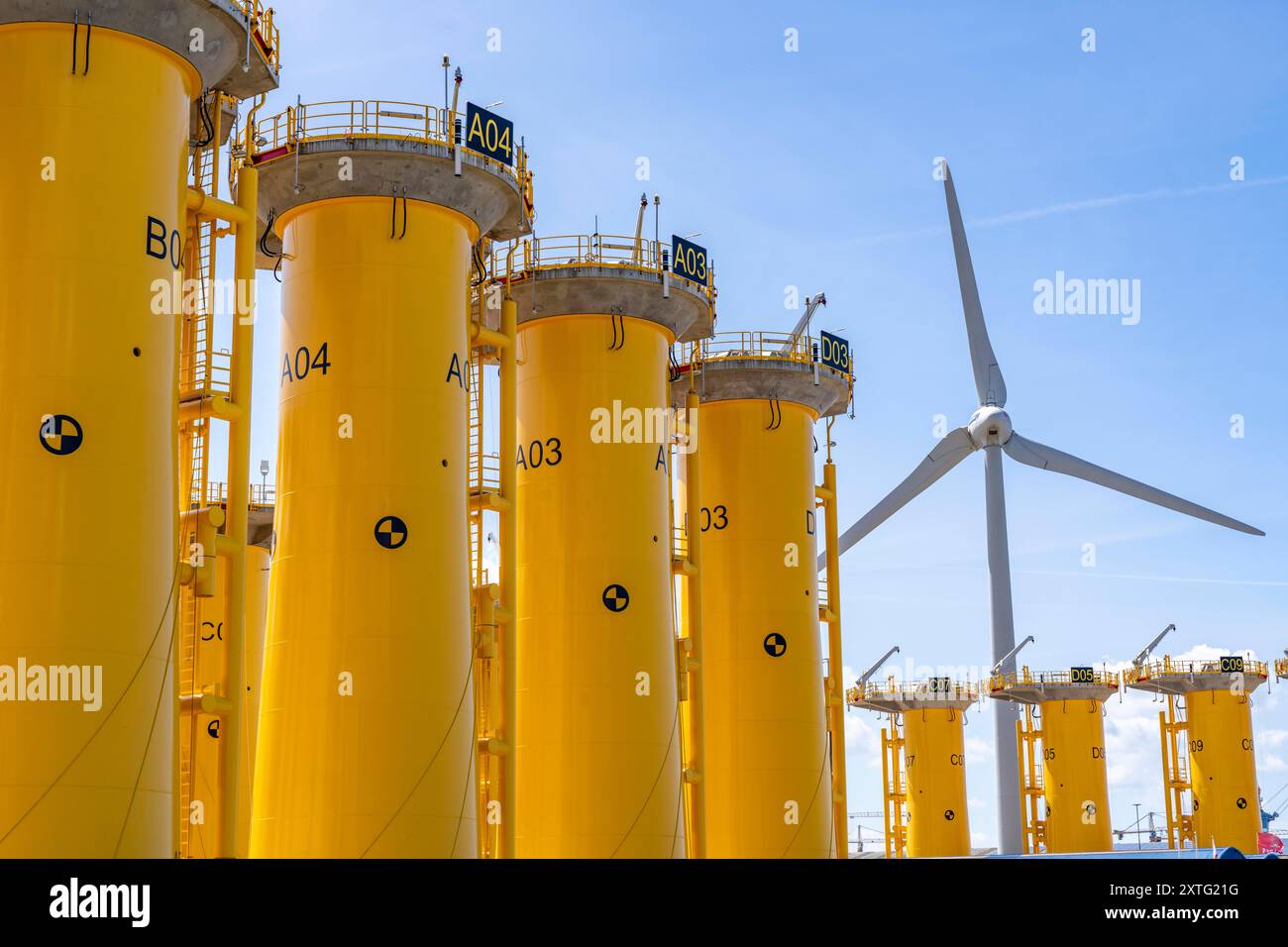 Transhipment point for offshore wind turbines, which are transported ...