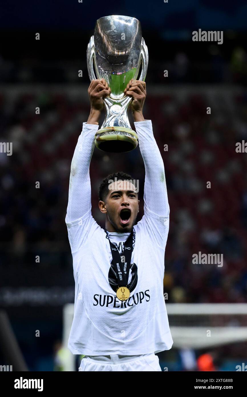 Warsaw, Poland. 14 August 2024. Jude Bellingham of Real Madrid CF ...