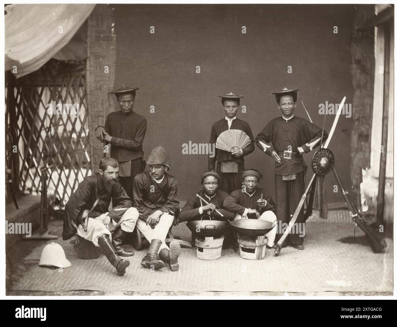 Tonkinese Soldiers by Dr. Charles-Édouard Hocquard, circa 1885 Stock ...