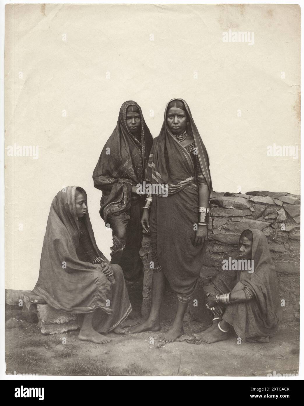 Indian Women in Traditional Outfit by William Johnson, circa 1860 Stock ...