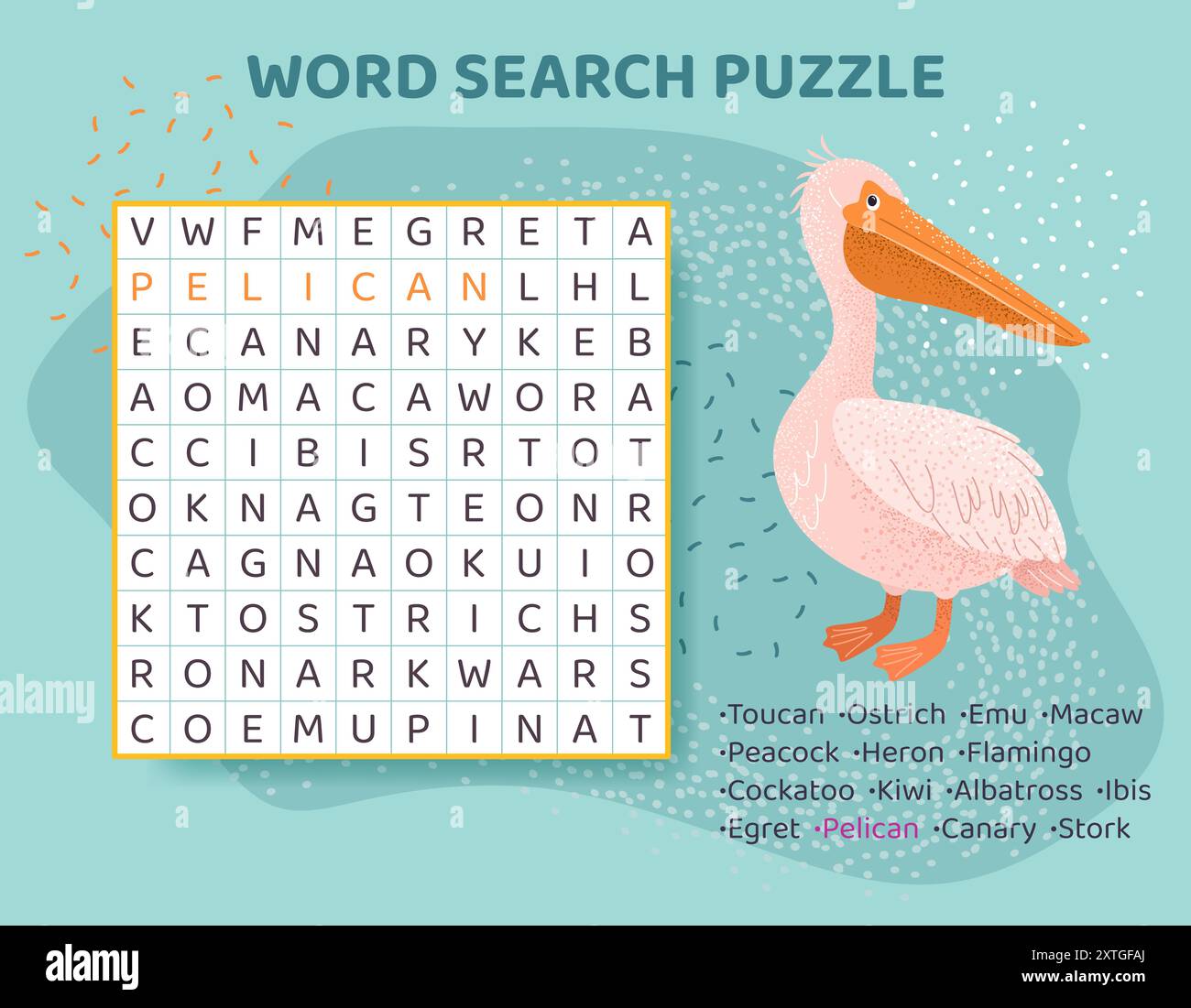 Word search puzzle with birds Stock Vector Image & Art - Alamy