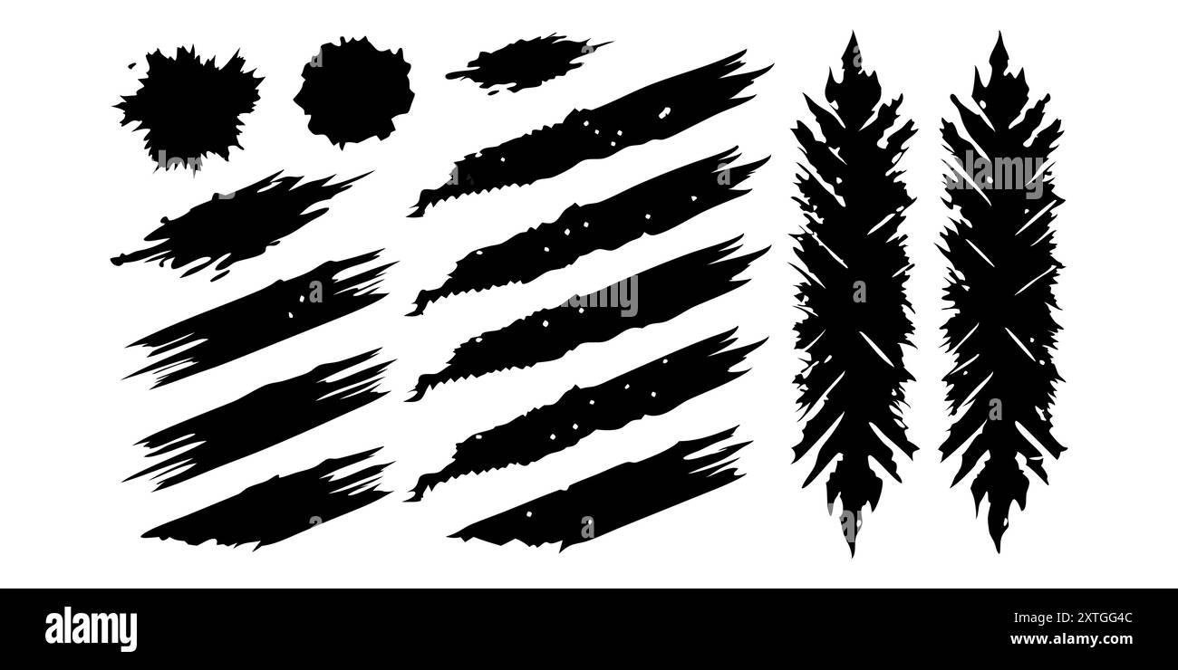 Black grunge texture . Scratch marks. Ripped paper. Grunge frame ...