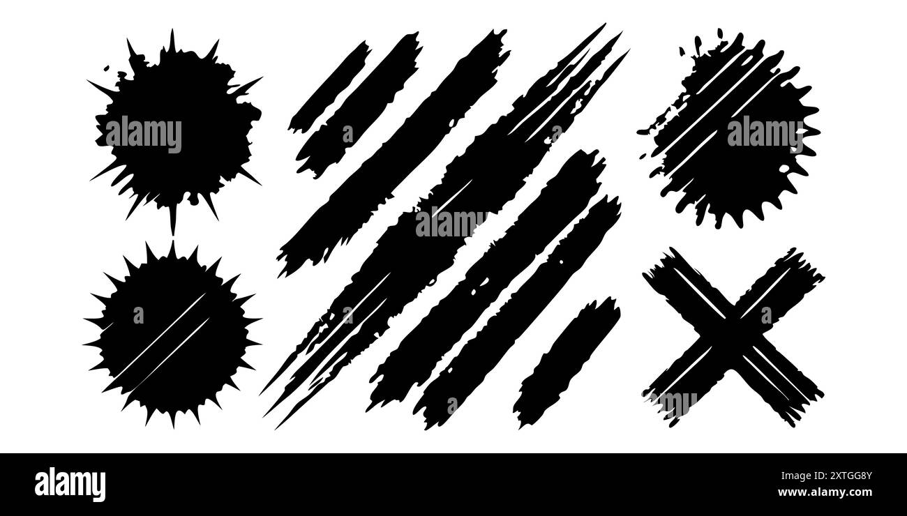 Black grunge texture . Scratch marks. Ripped paper. Grunge frame ...