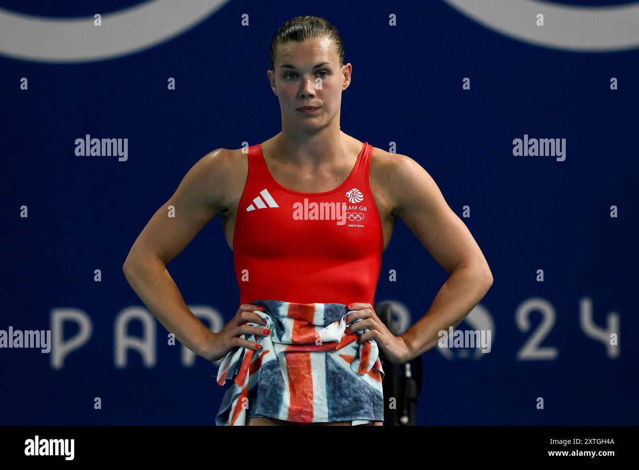 Grace Reid of Great Britain prepares to compete in the diving 3m ...