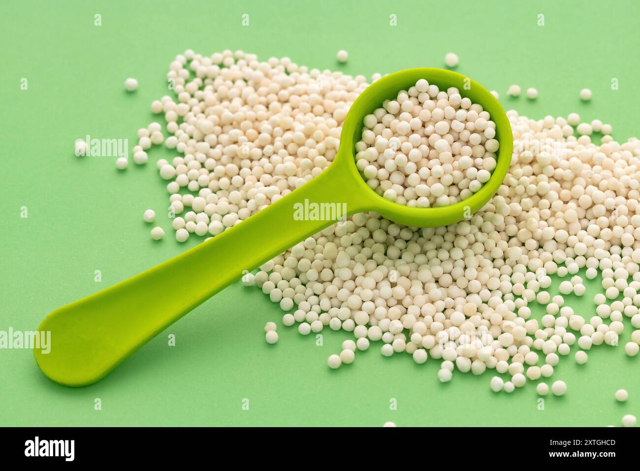 Tapioca pearls from cassava root - White sagu balls on the spoon ...
