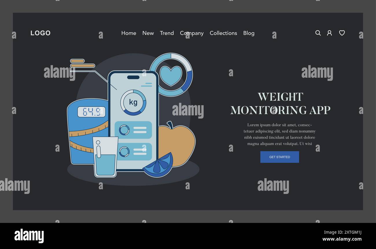 Health app concept. Digital weight management tools paired with fitness ...