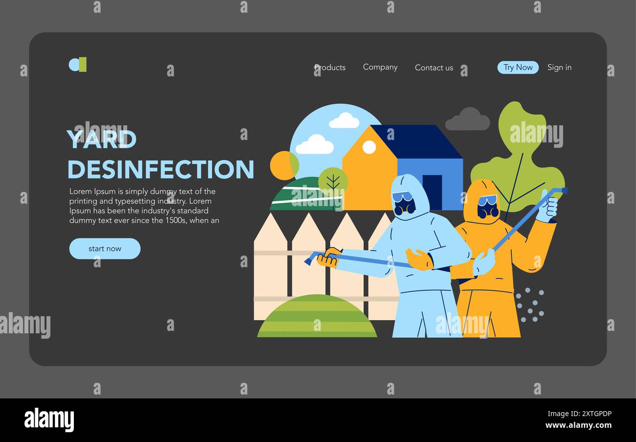 Pest control team performing yard disinfection to safeguard homes and ...