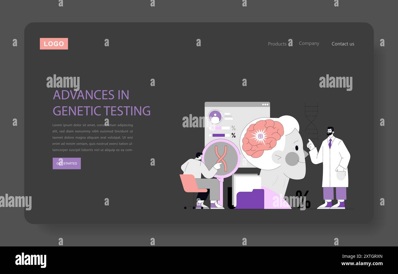 Advances in Genetic Testing concept. Scientists conduct research in a ...